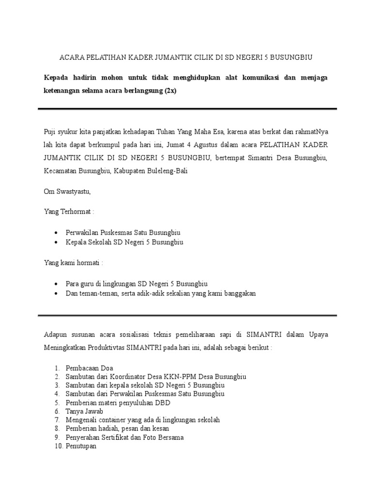 Teks MC Formal | PDF
