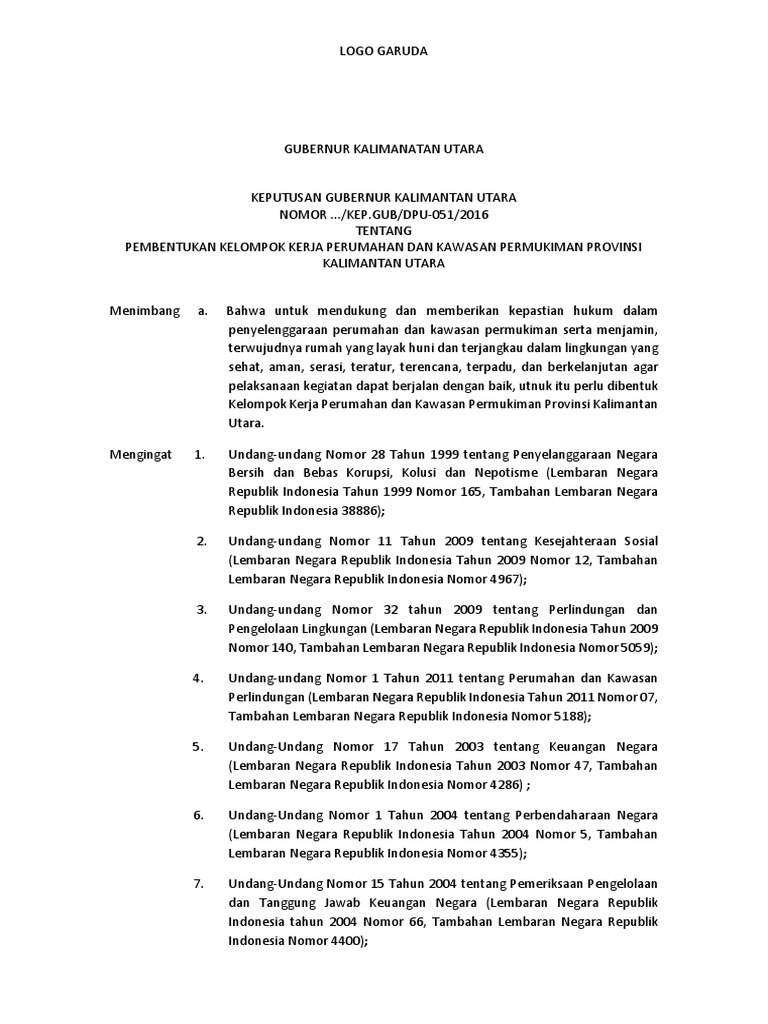 Draf SK Pokja PKP Prov. Kaltara | PDF