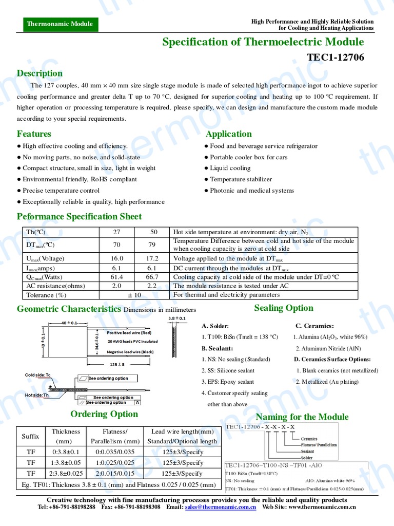 Tec1 12706 English | PDF | Electrical Resistance And Conductance | Electromagnetism
