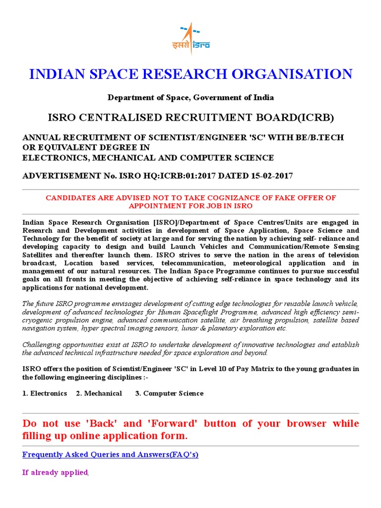 ISRO Application 2017 | PDF | Payments | Debit Card