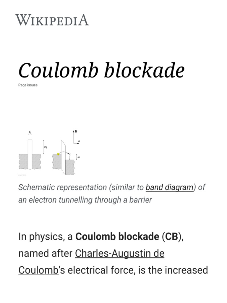 Coulomb Blockade | PDF | Quantum Mechanics | Materials