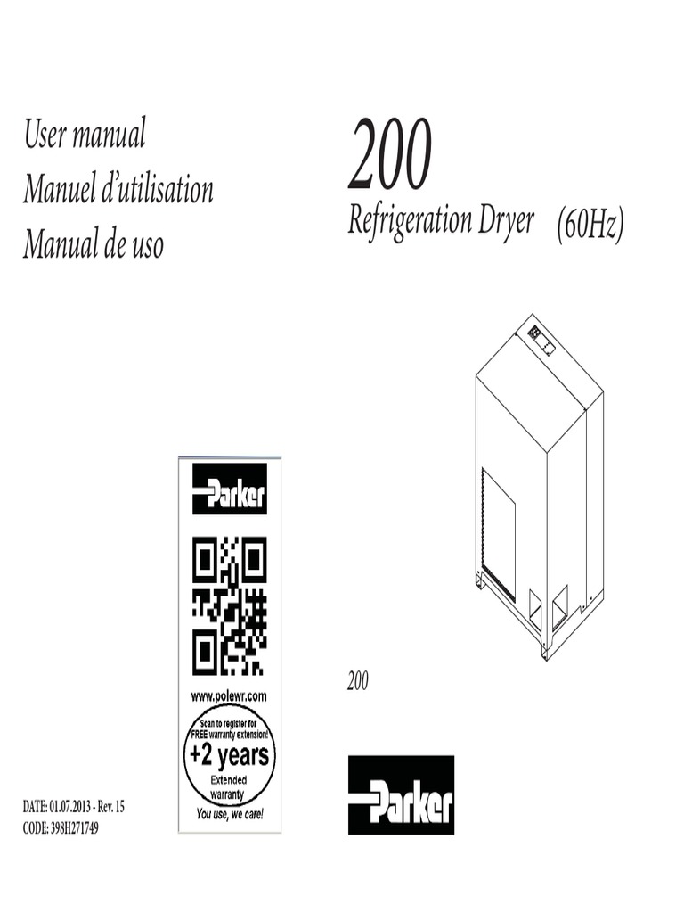 User manual for 200 Refrigeration Dryer (60Hz | PDF | Clothes Dryer ...