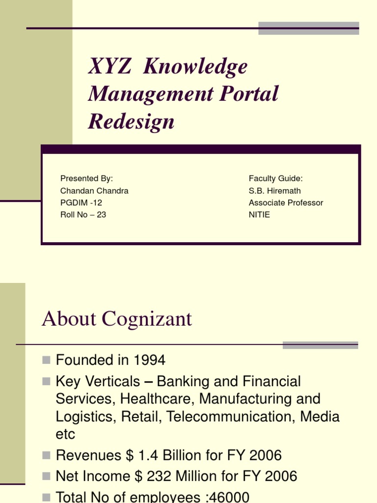 XYZ Knowledge Management Portal Redesign | PDF | Share Point ...