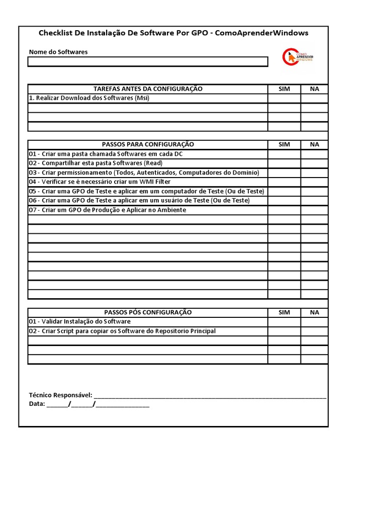 Checklist Instalacao de Software Por Gpo | PDF