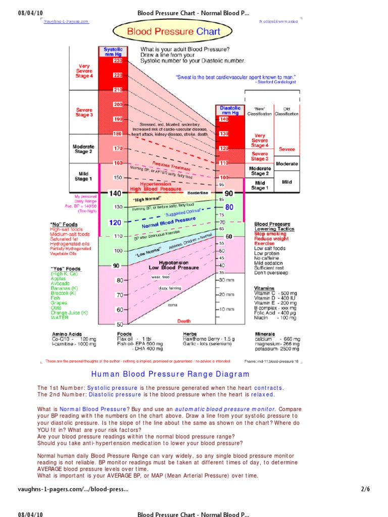 Blood Pressure Chart | PDF | Blood Pressure | Cardiovascular Physiology