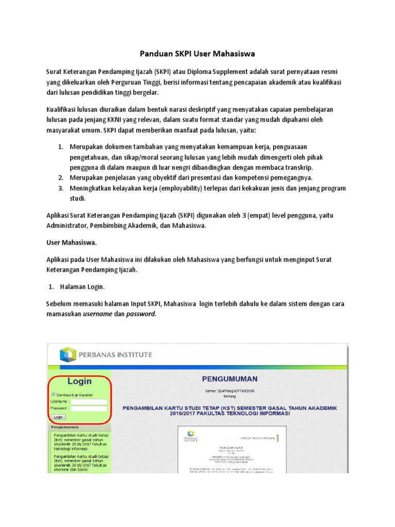 543 - Manual Guide SKPI Untuk Mahasiswa | PDF