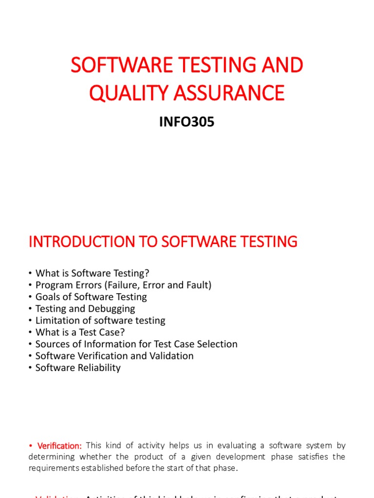 Software Testing and Quality Assurance | PDF | Software Testing ...