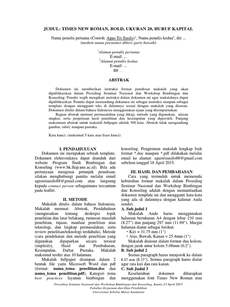 Template Prosiding Seminar Nasional Dan Workshop Bimbingan Dan ...