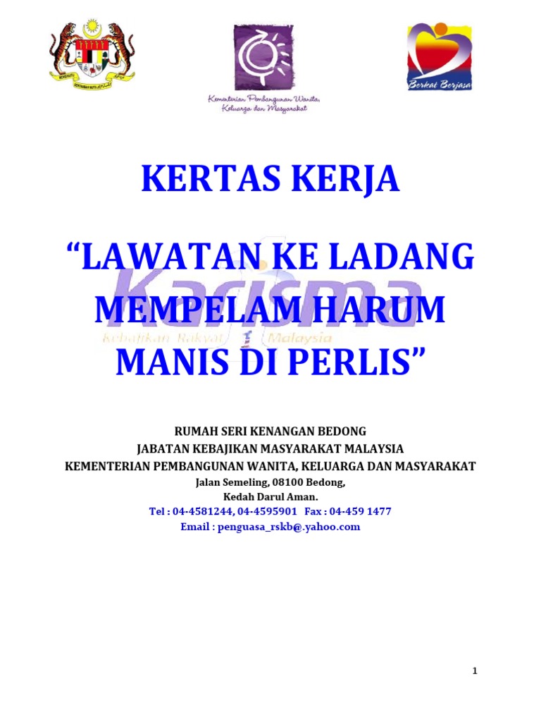 Contoh Kertas Kerja Ladang Mempelam Harum Manis | PDF