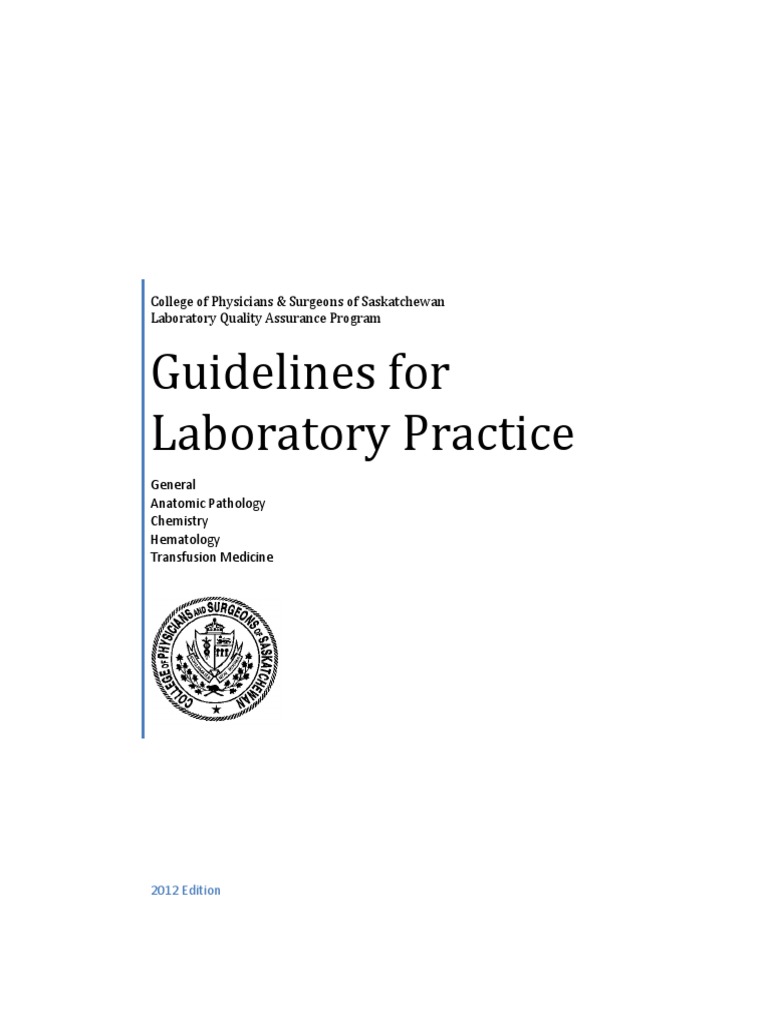 Guidelines For Laboratory Practice 2012 PDF | PDF | Renal Function ...