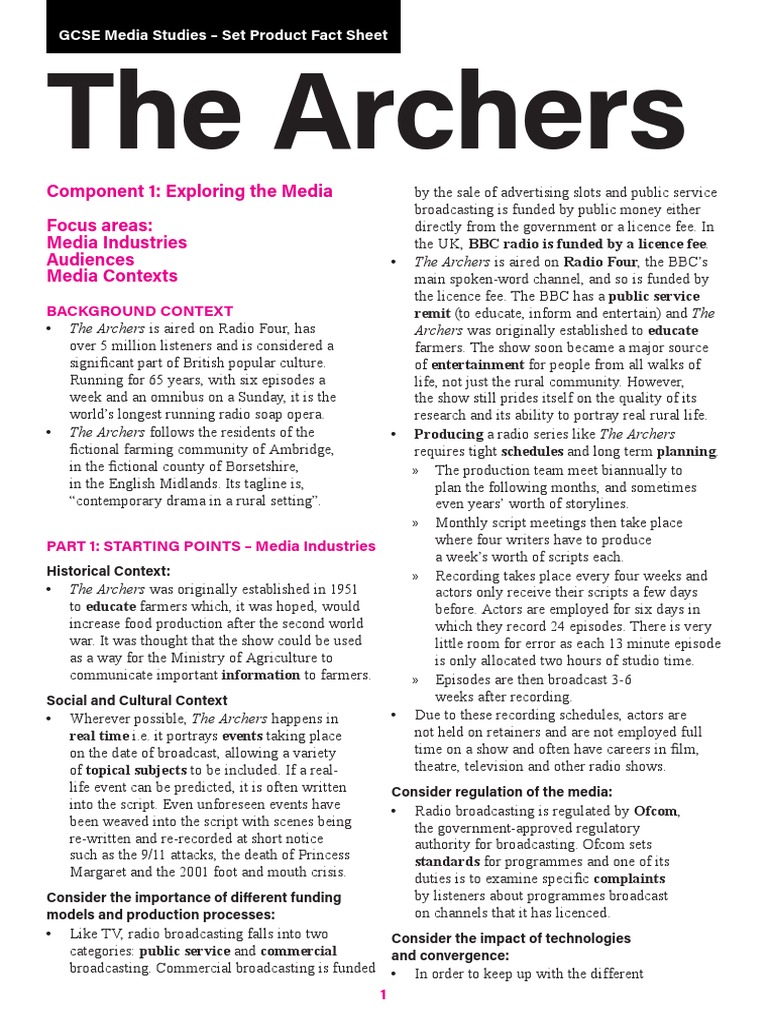 The Archers | PDF | Bbc | Soap Opera
