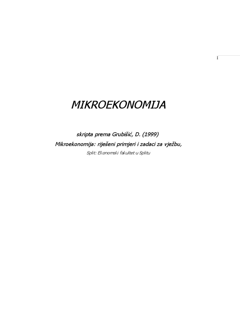 Skripta Mikroekonomija | PDF
