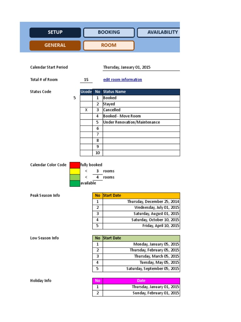 Reservation Calendar Lite V243 - Daily | PDF | Microsoft Excel | License
