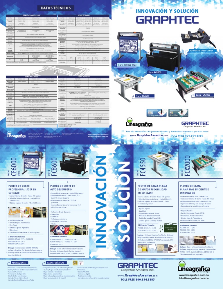 Hoja Tecnica Graphtec Todas Las Series - LG | PDF | Ingeniería ...