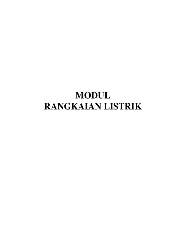 Rangkaian Listrik Modul Pelajaran | PDF
