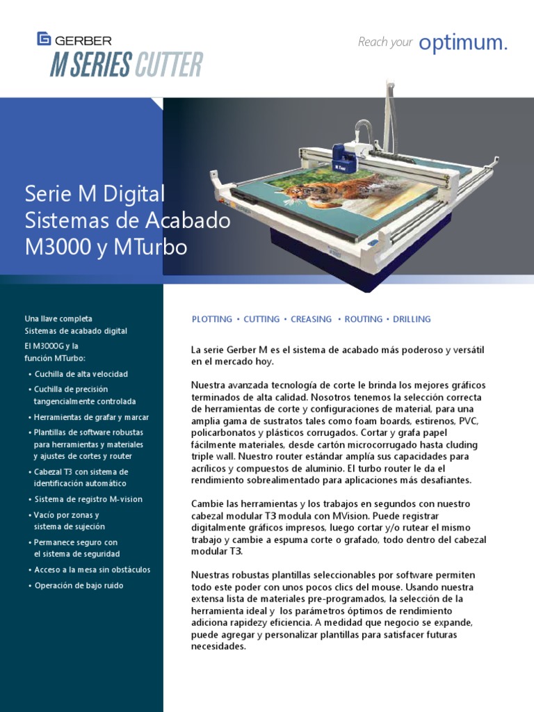 GERBER M3000 M Series Finishing E | PDF | Herramientas | Industrias