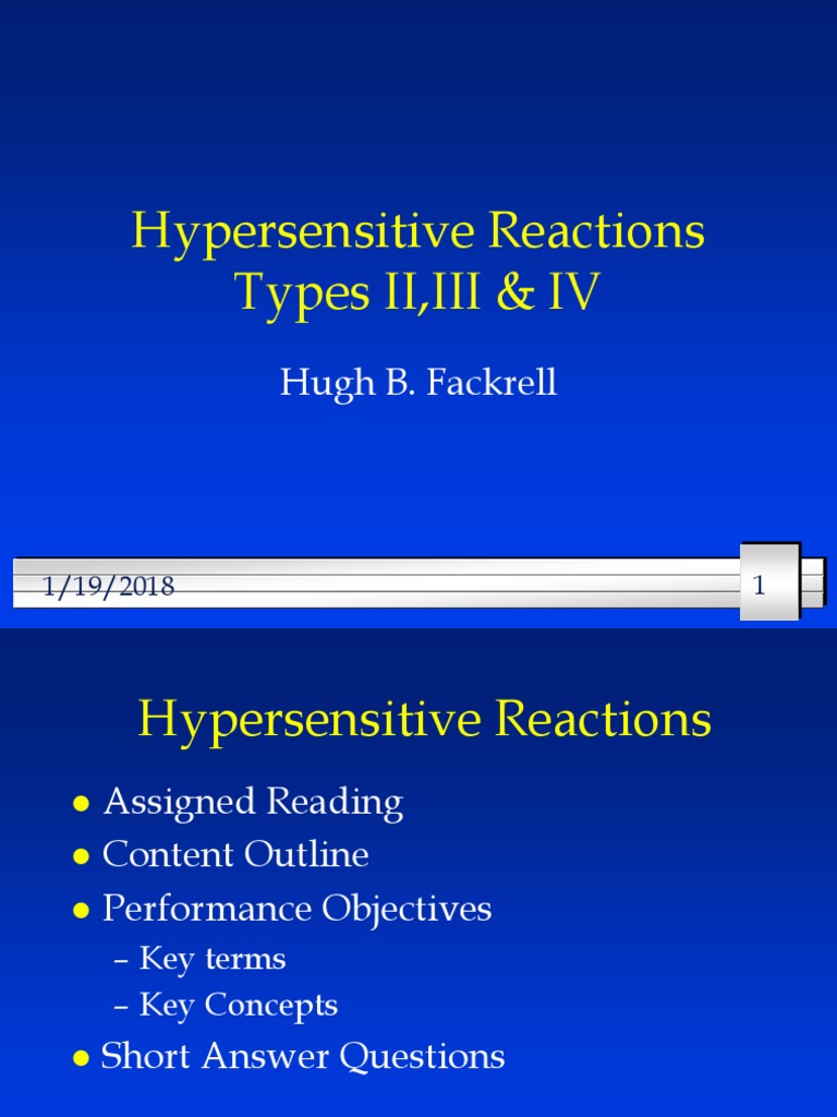 Hypersensitive Reactions Types II, III & IV: Hugh B. Fackrell | PDF ...