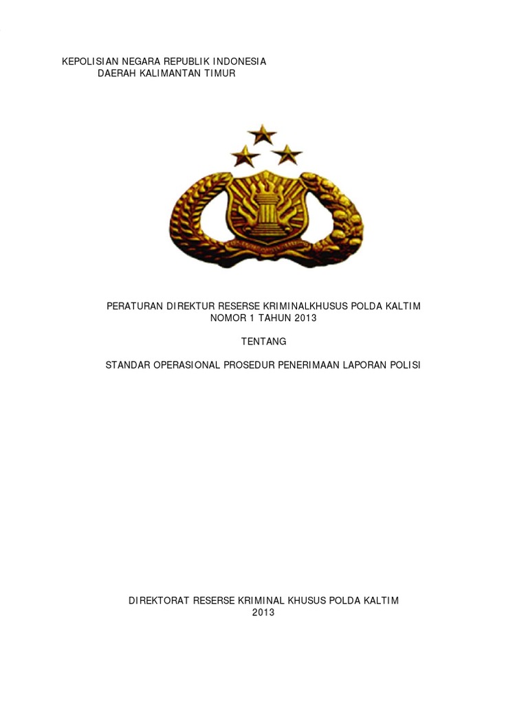 Sop Penerimaan Laporan Polisi Pdf