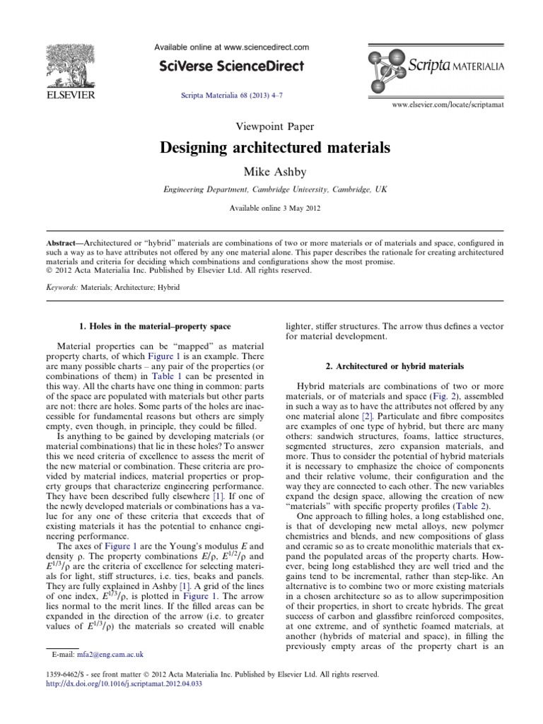 Architectured Materials | PDF | Strength Of Materials | Composite Material