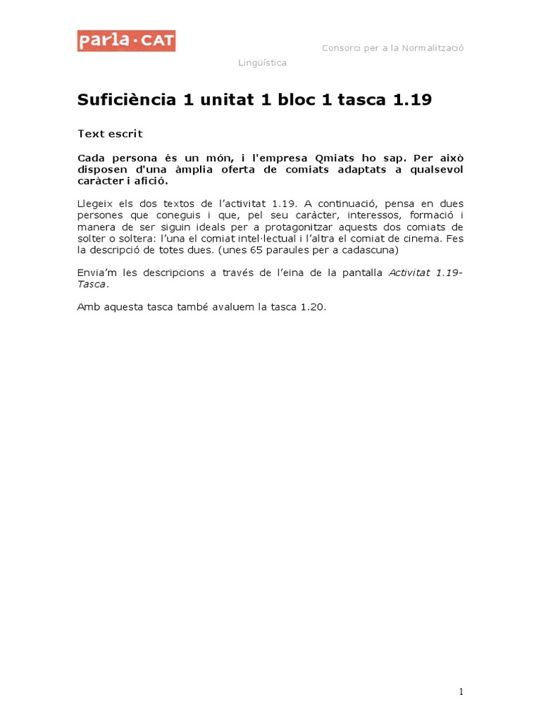 S1 Unitat 1 Tasca 1.19 | PDF