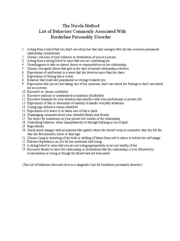 List of Negative Behaviors
