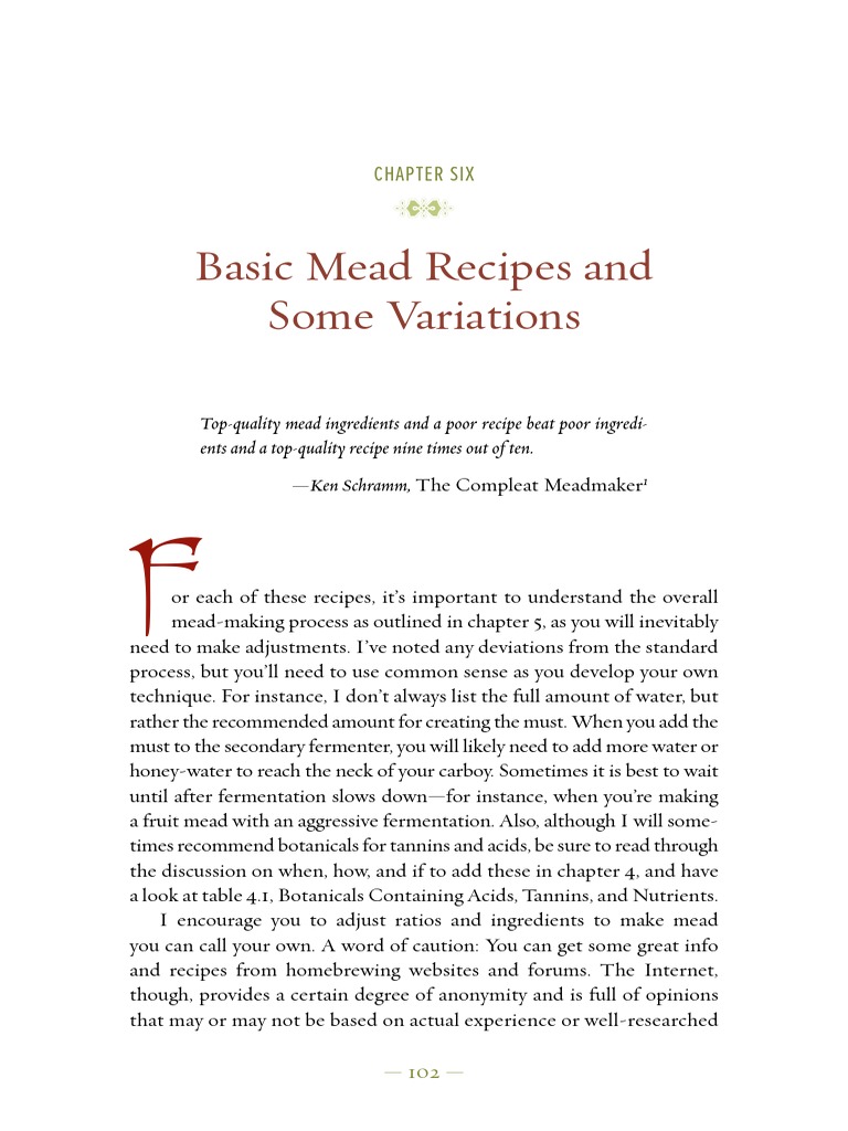 Brewing The Drink of The Gods: Basic Mead Recipes | PDF | Brewing | Honey