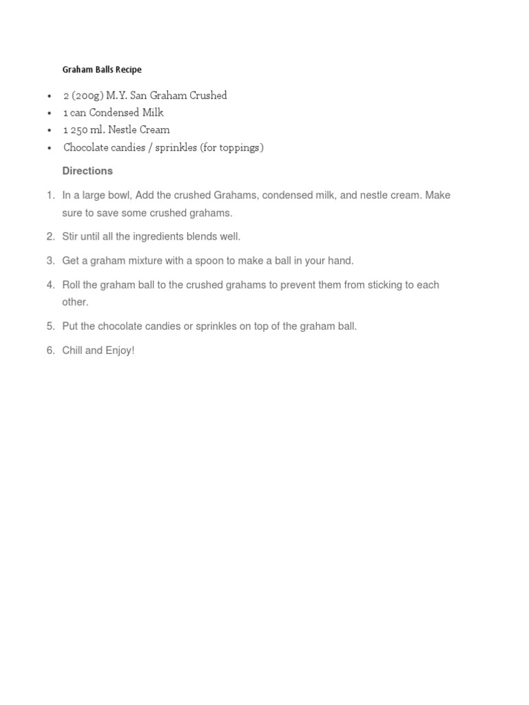 2 (200g) M.Y. San Graham Crushed 1 Can Condensed Milk 1 250 Ml. Nestle ...