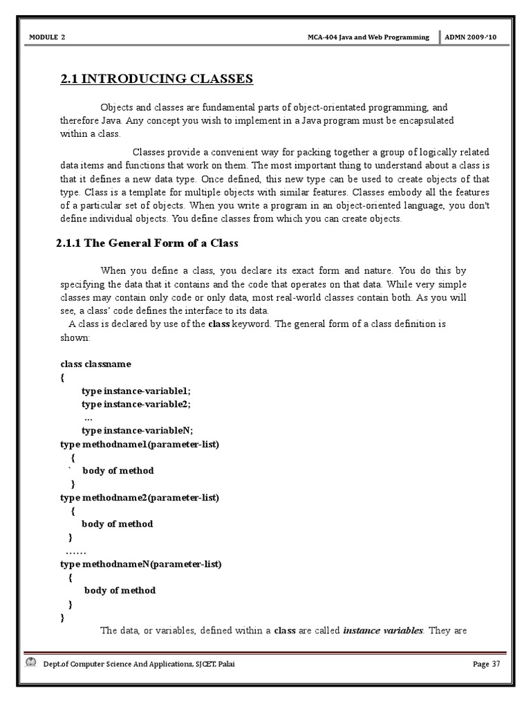 Java Mca Mgu Kerala Module 2 | PDF | Inheritance (Object Oriented ... Java Mca Mgu Kerala Module 2 | PDF | Inheritance (Object Oriented ...