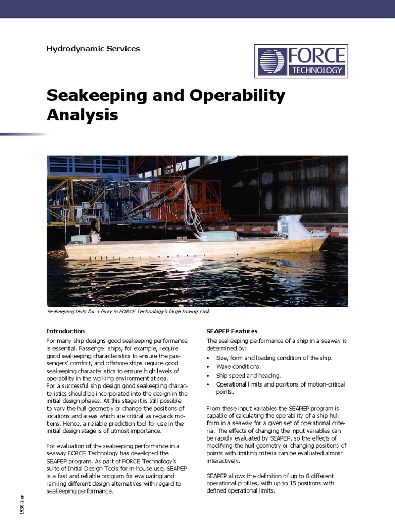 Seakeeping and Operability Analysis | PDF | Naval Architecture | Ships