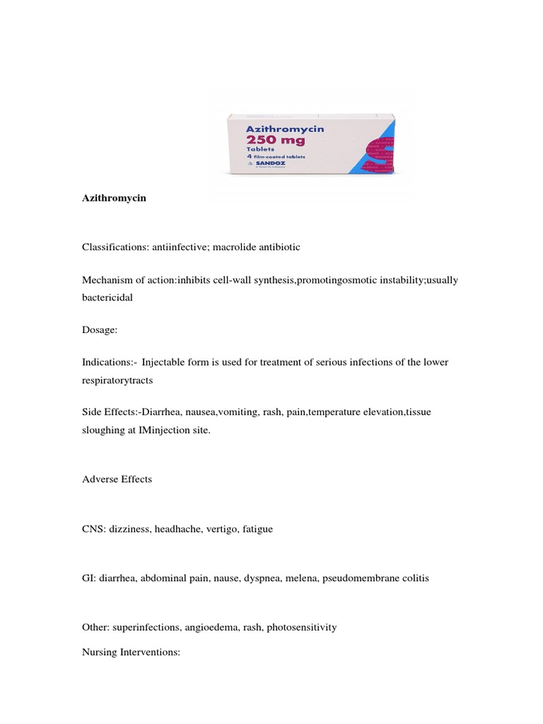 Azithromycin Drug Study