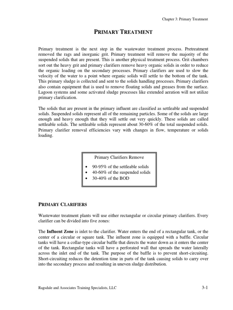 Primary Treatment of Wastewater | PDF | Sewage Treatment ...