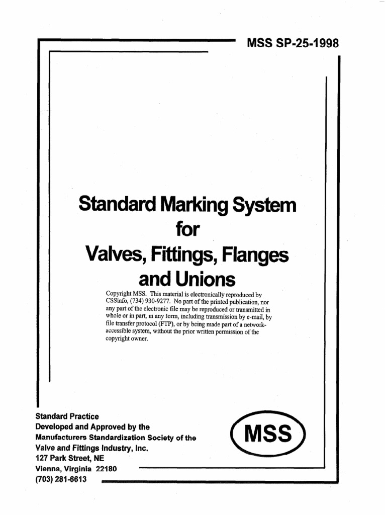MSS SP 25 1998 PDF | PDF