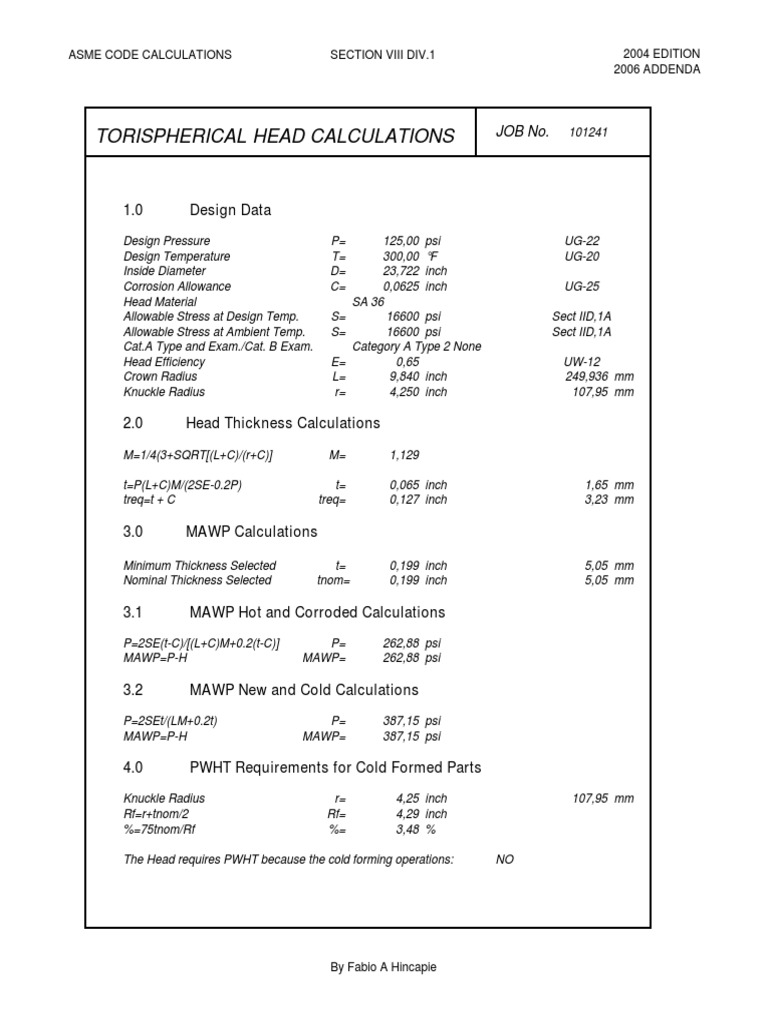 Torispherical Head Tolva | PDF