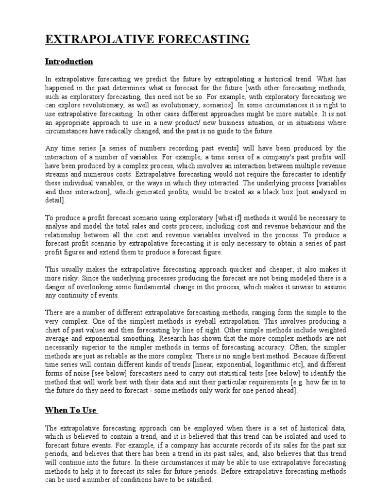 Extrapolative Forecasting | PDF | Linear Trend Estimation | Forecasting