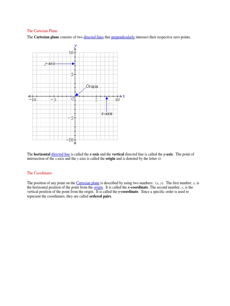 Directed Lines Perpendicularly: The Cartesian Plane | PDF