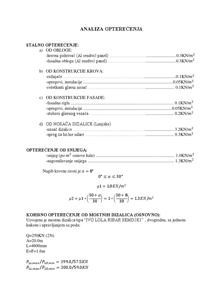Analiza Opterecenja | PDF
