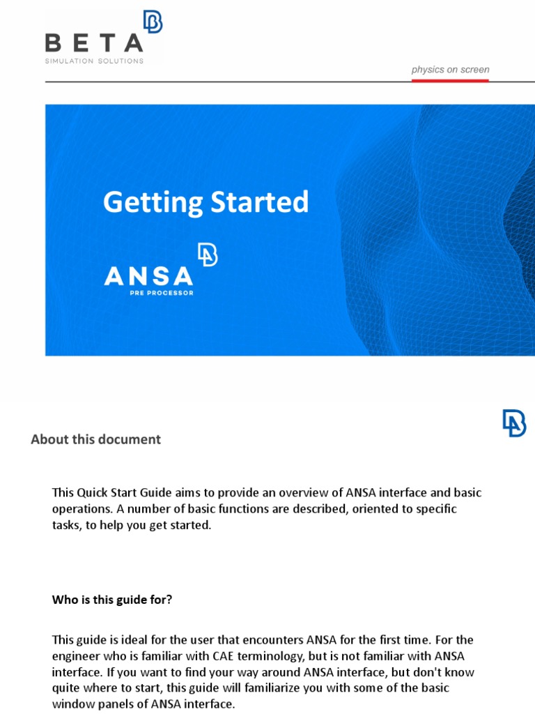 Getting Started ANSA | PDF | Graphical User Interfaces | Button (Computing) Getting Started ANSA | PDF | Graphical User Interfaces | Button (Computing)