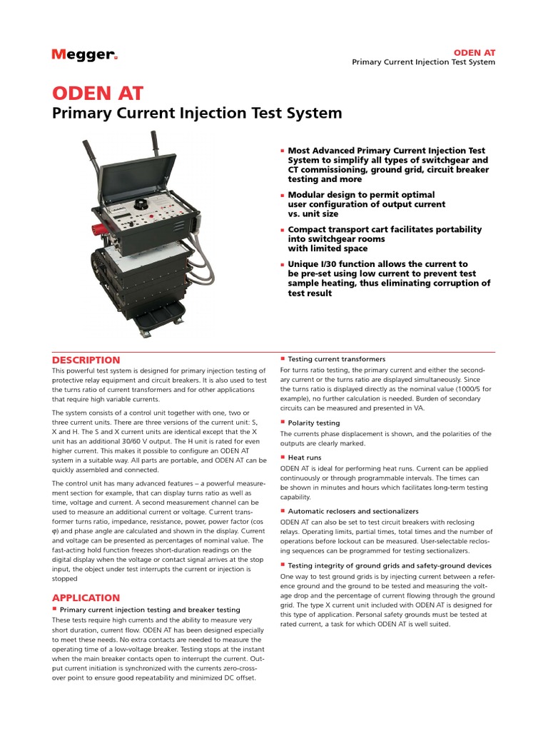 Oden At: Primary Current Injection Test System | Download Free PDF ...