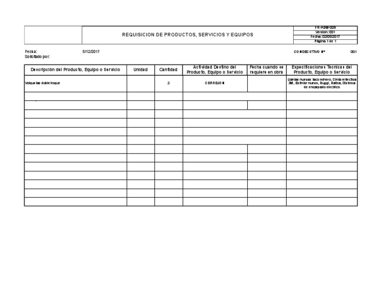 Formato Requisicion | PDF