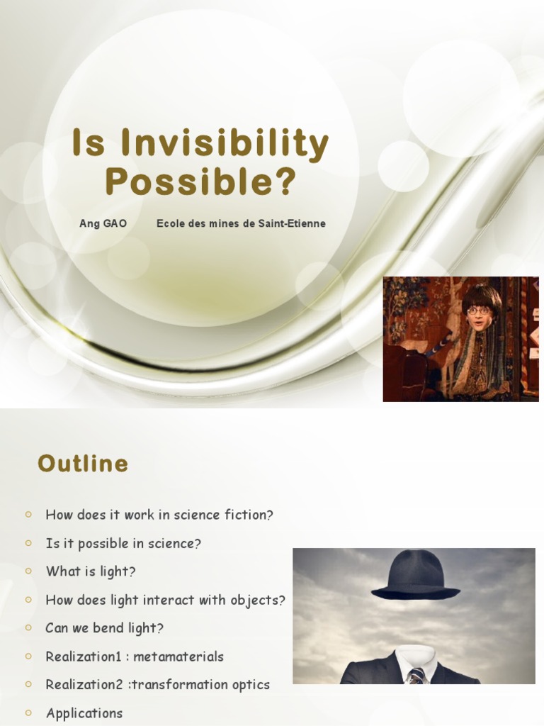 Is Invisibility Possible?: Ang GAO Ecole Des Mines de Saint-Etienne ...