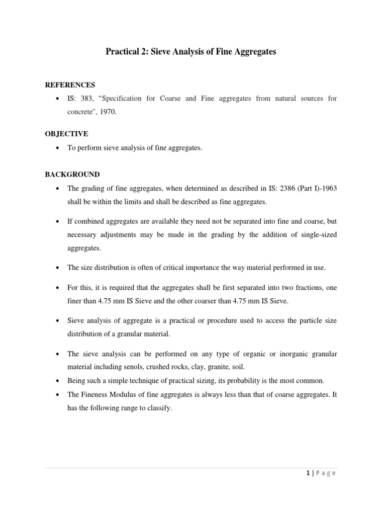 Sieve Analysis2 PDF | PDF | Sand | Construction Aggregate