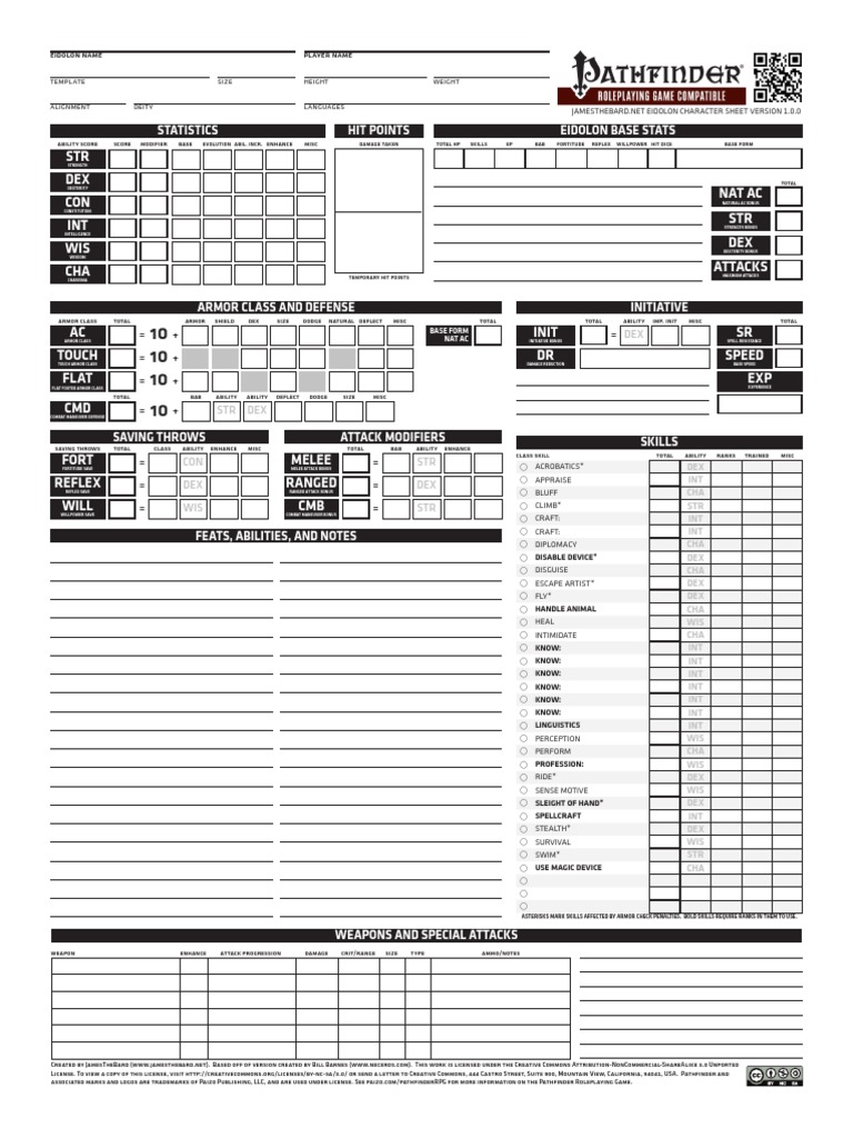 'docslide.us_pathfinder-eidolon-character-sheet.pdf | Role Playing Games | Tabletop Games