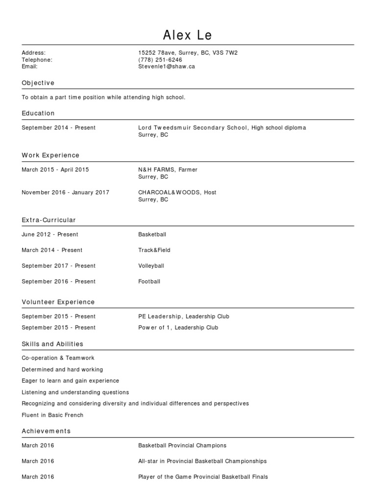 Alex Le Resume - Alex Les Resume 3 | PDF | Track And Field | Sharing