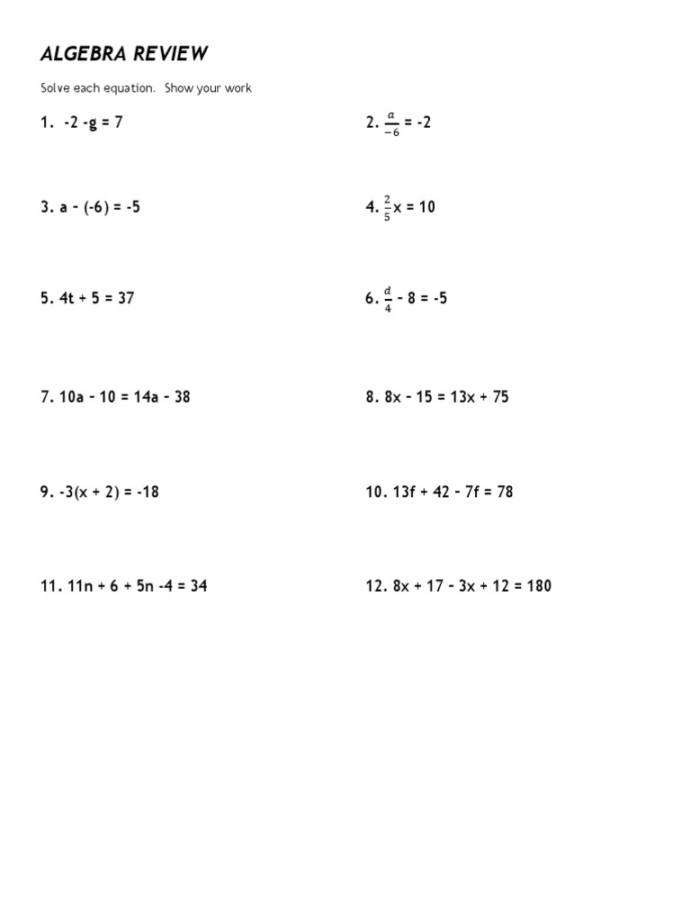 Equation Review For Geometry | PDF