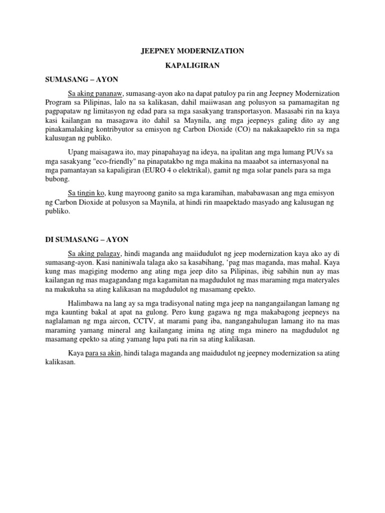 Jeepney Modernization | PDF