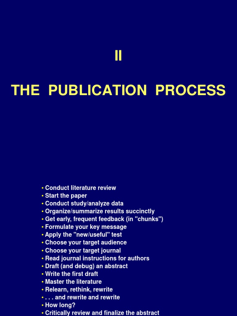 II The Publication Process | PDF | Academic Journal | Public Health