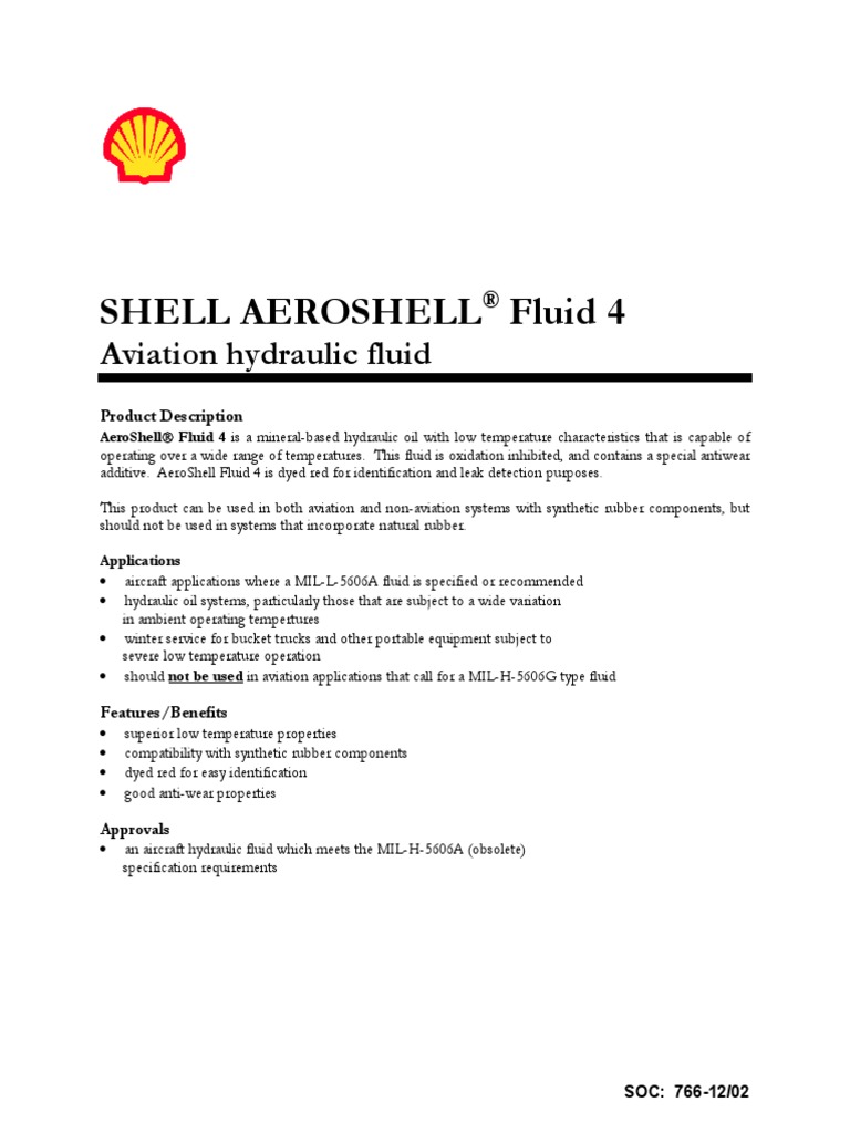 Shell Aeroshell Fluid 4 | PDF | Materials | Industries