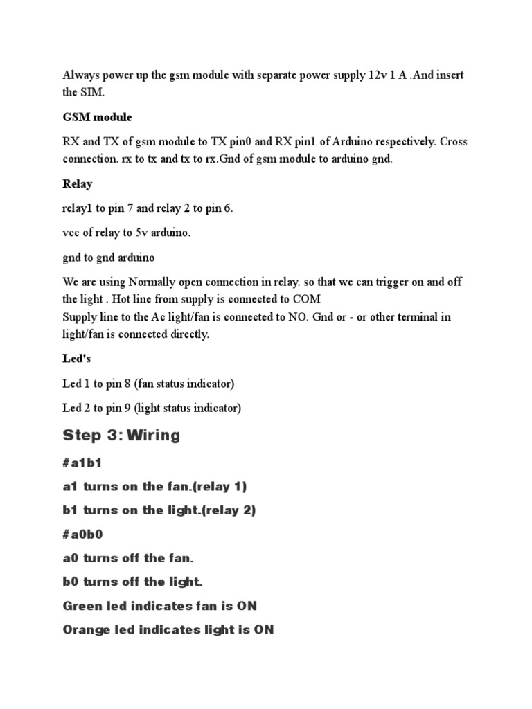 Step 3: Wiring: GSM Module | PDF | Subscriber Identity Module | Gsm