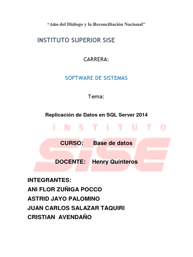 Replicacion de Base de Datos | PDF | Servidor SQL de Microsoft | Bases de datos