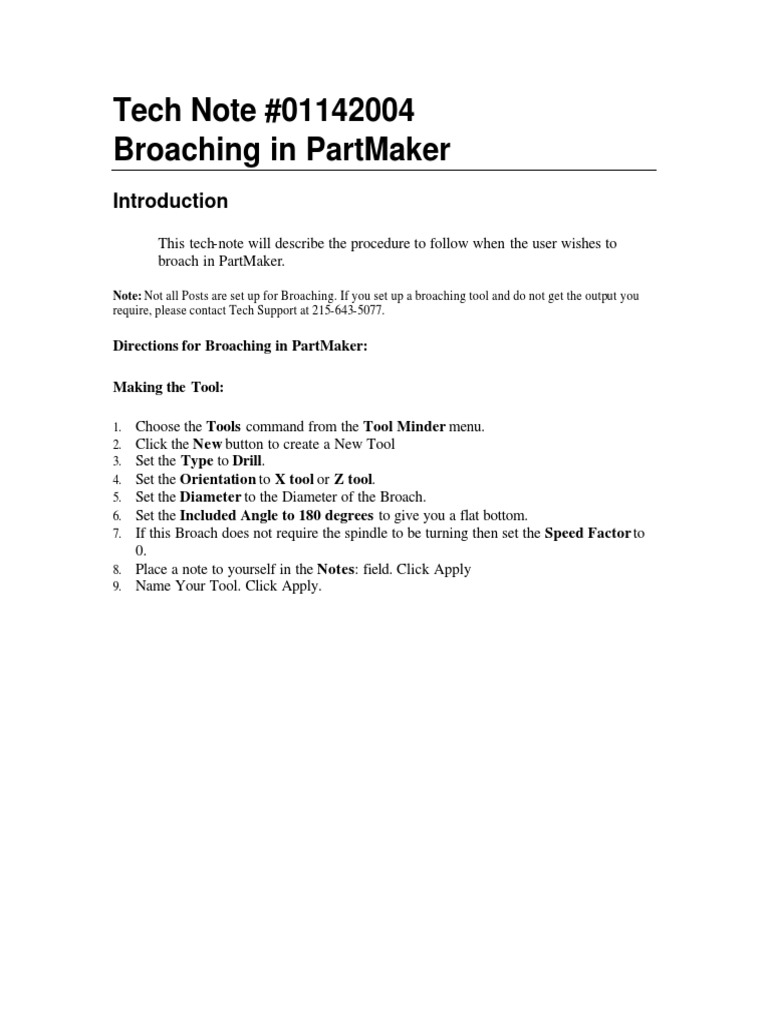 How to Broach in PartMaker: A Step-by-Step Guide to Creating Broaching Tools, Cycles, and Hole ...